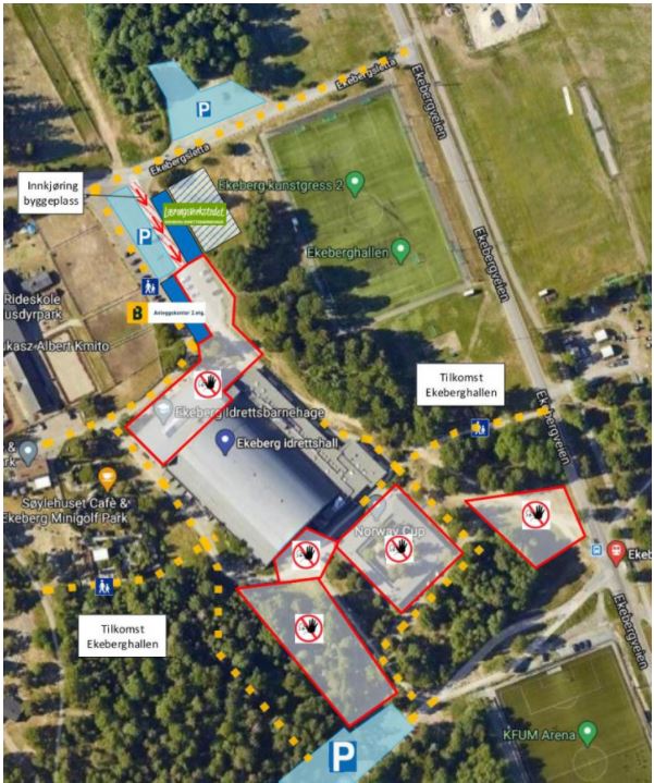 Adkomst rundt Ekeberg Idrettshall